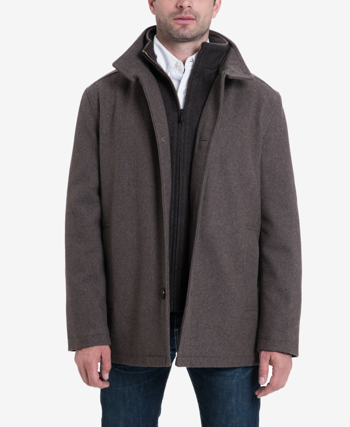 Click here for London Fog Mens Wool-Blend Layered Car Coat  Creat... prices