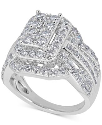 Diamond Step Engagement Ring (2 ct. t.w.) in 14k White Gold - Macy's