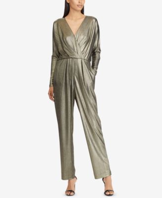 Lauren Ralph Lauren Metallic Surplice Jumpsuit - Macy's