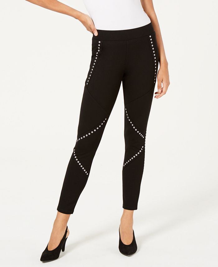 Bar III Mid-Rise Grommet-Detail Leggings, Created for Macy's & Reviews ...