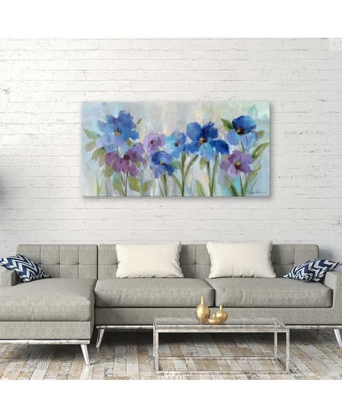 Artissimo Designs Bold Blue Flowers Hand Embellished Canvas - Macy's
