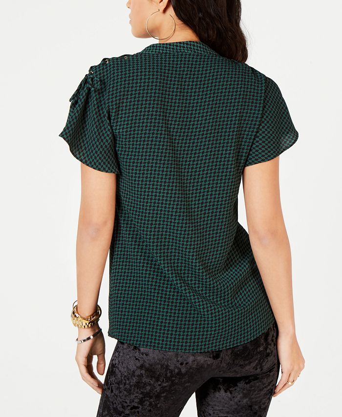 Michael Kors MICHAEL Micheal Kors Lace-Up-Shoulder Top - Macy's