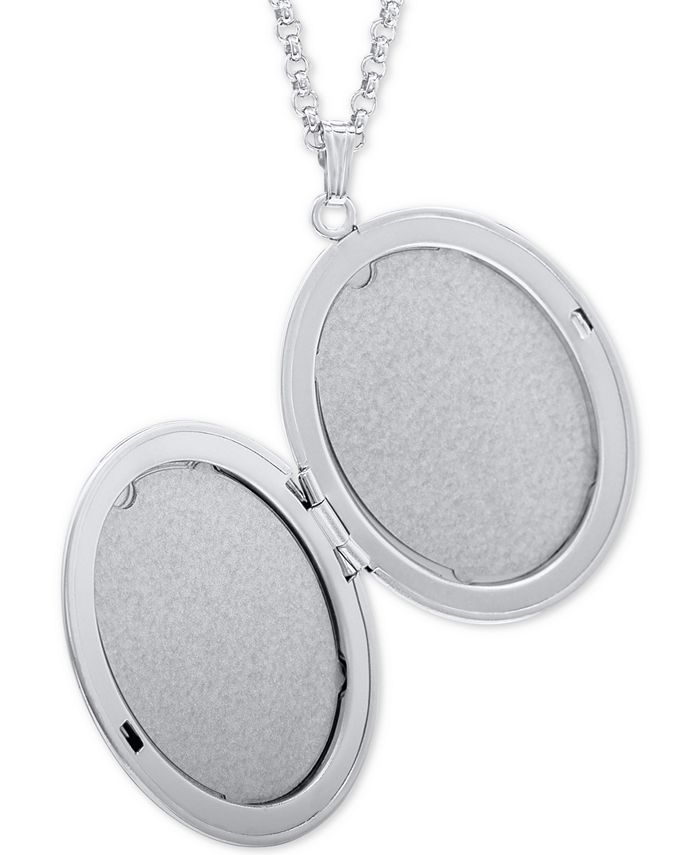 Macy's Engraved Oval Double Frame Locket 30" Pendant Necklace in ...