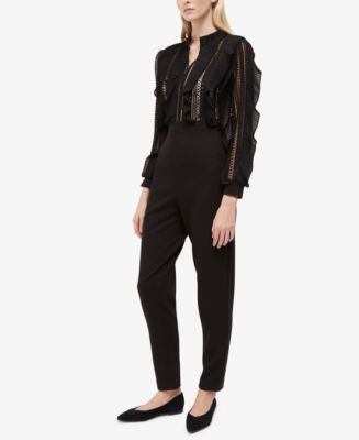 French Connection Lace & Ruffle Jumpsuit - Macy's