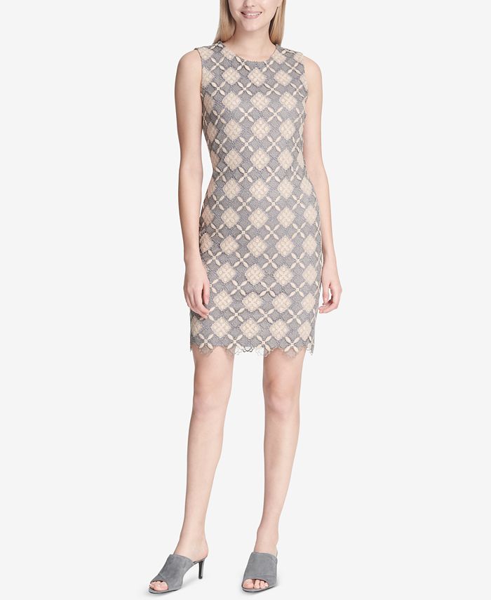 Calvin Klein Diamond-Lace Sheath - Macy's