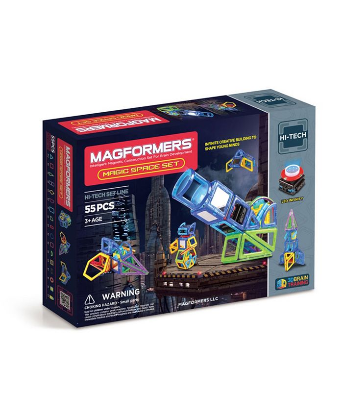 Magformers Magic Space 55 Piece Magnetic Construction Set - Macy's