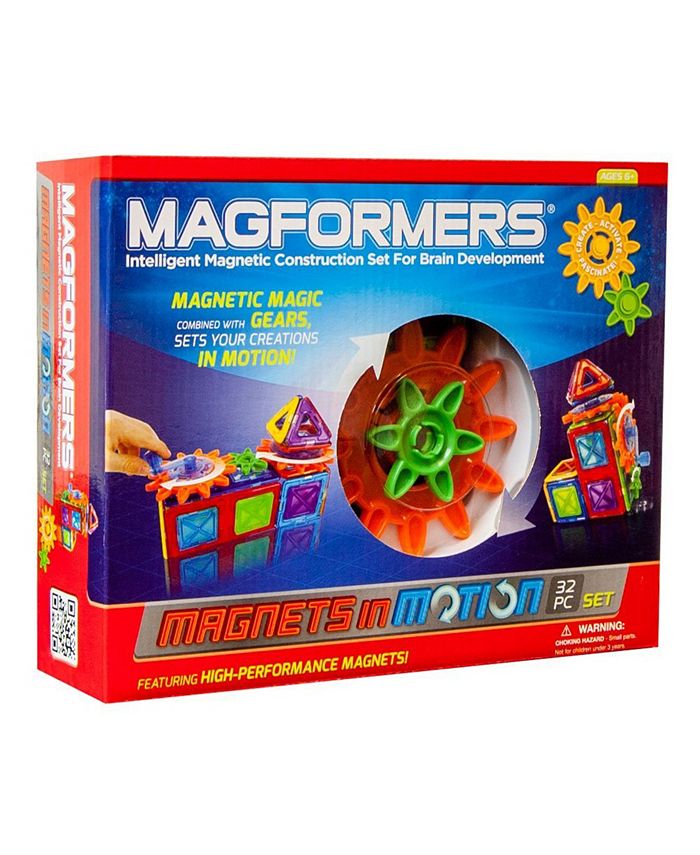Magformers Magnets In Motion 32 Piece Magnetic Construction Gear Set ...