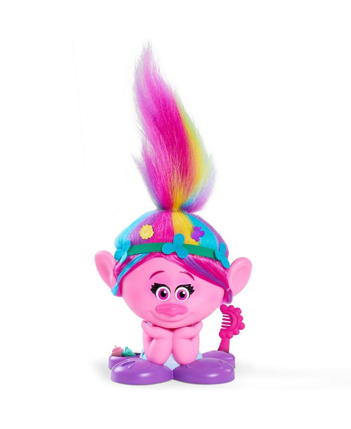 Just Play Dreamworks Trolls True Colors Poppy Styling Head Rainbow Hair ...