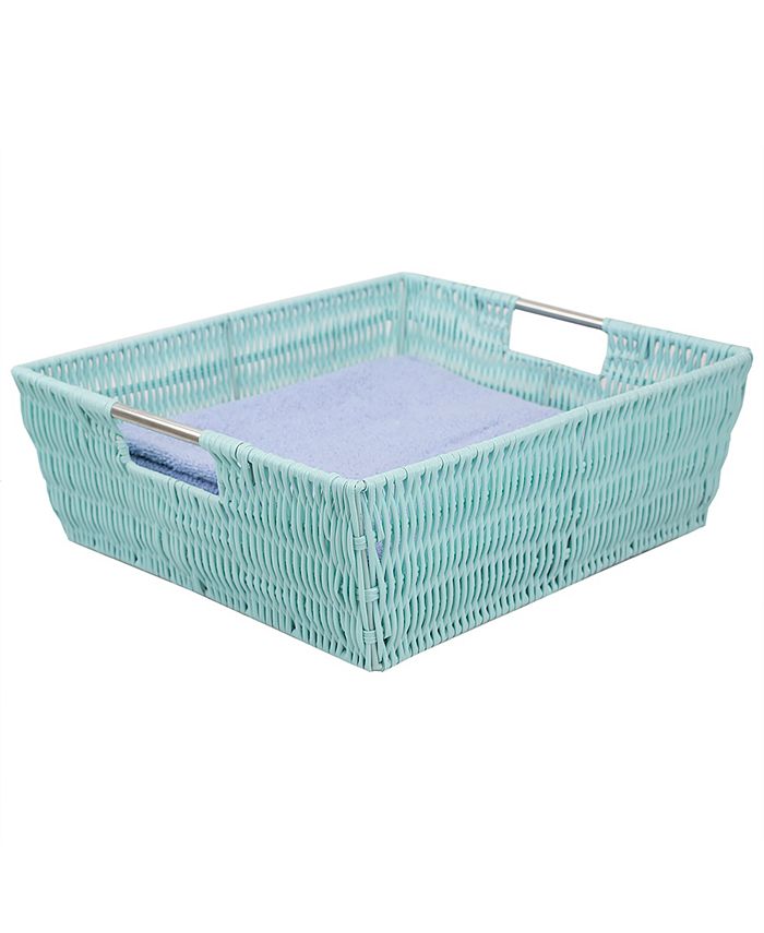Home Basics Decorative Weave Plastic Basket - Macy's