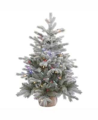 Vickerman 36 inch Frosted Sable Pine Artificial Christmas Tree With 100 ...