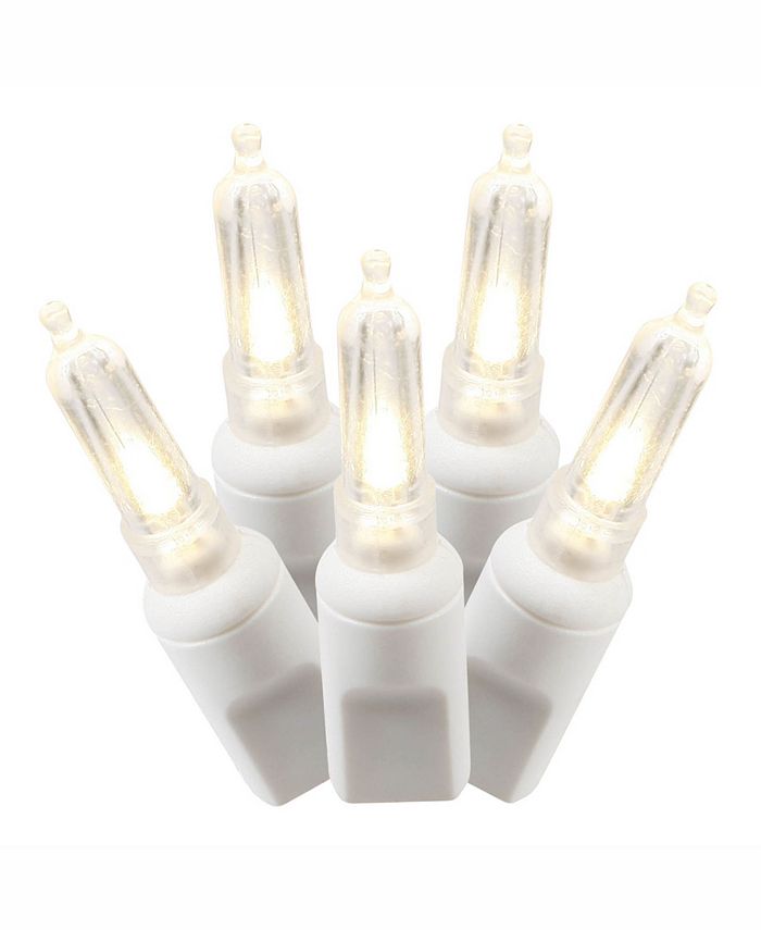Vickerman 50 Warm White Italian Led On White Wire, 25' Christmas Light ...