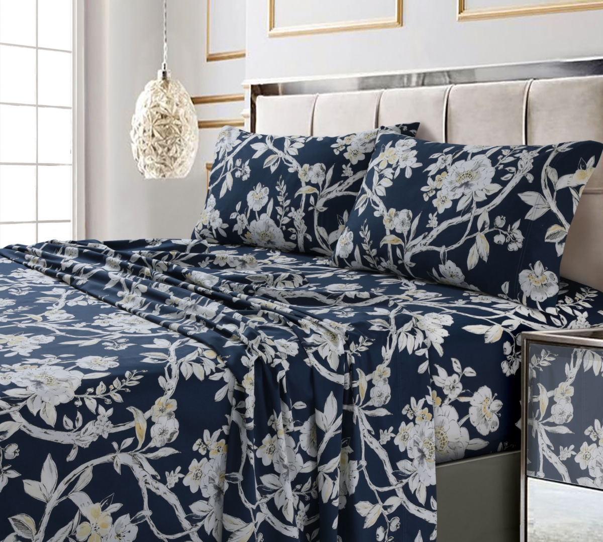 Click here for Tribeca Living Colmar Printed 300 Thread Count Cot... prices