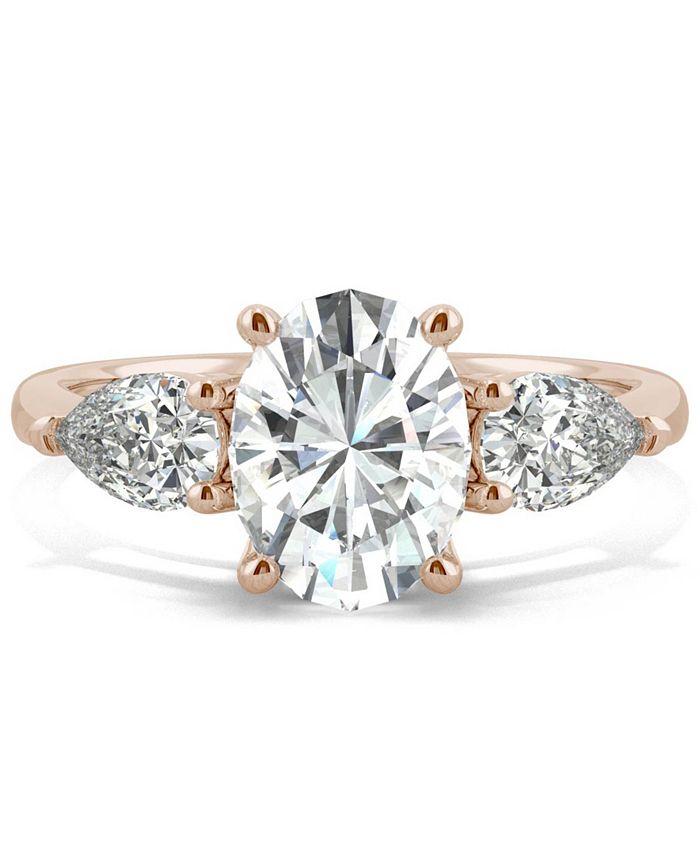 Charles & Colvard Moissanite Oval Three Stone Ring (3 ct. tw. Diamond ...