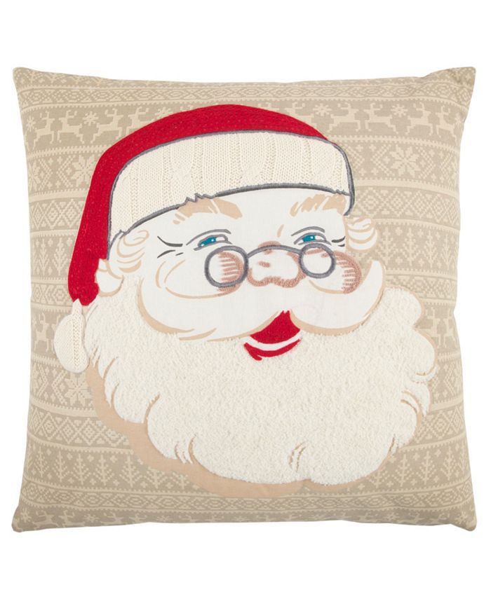 Rizzy Home 20" x 20" Santa Clause Poly Filled Pillow - Macy's