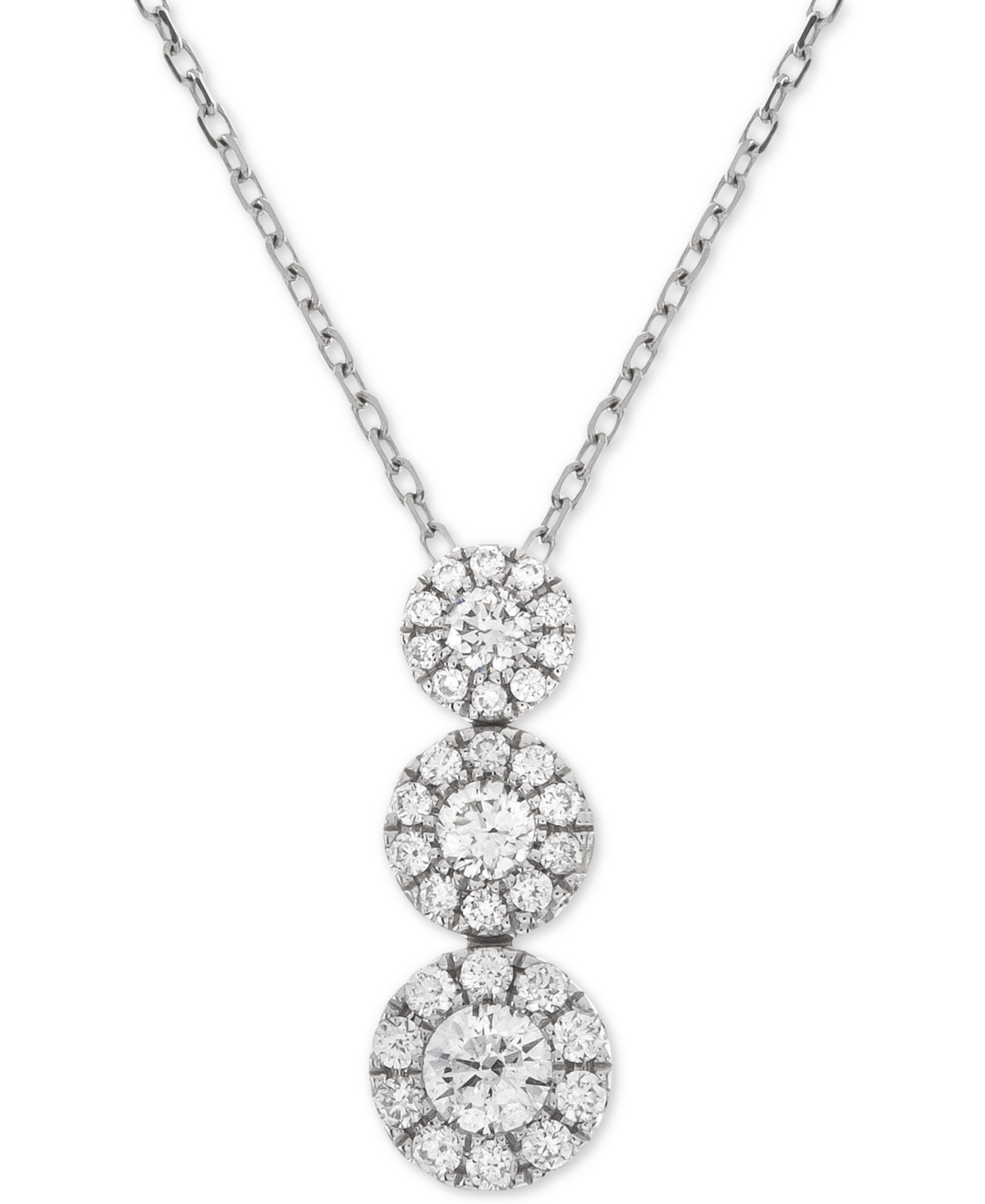 Click here for Diamond Triple Cluster Adjustable Pendant Necklace... prices