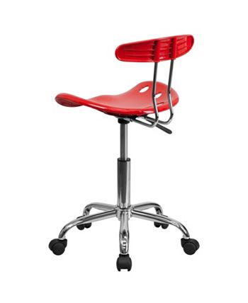 Flash Furniture Vibrant Red And Chrome Swivel Task Chair With Tractor ...