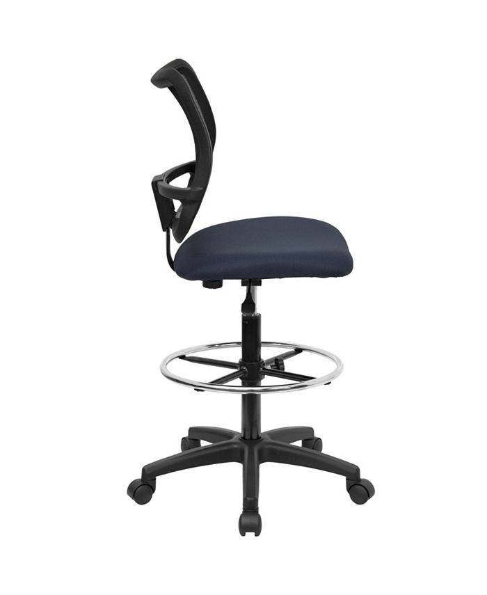 Flash Furniture Mid-Back Navy Blue Mesh Drafting Chair - Macy's