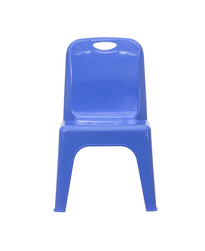 Flash Furniture Blue Plastic Stackable School Chair With Carrying ...