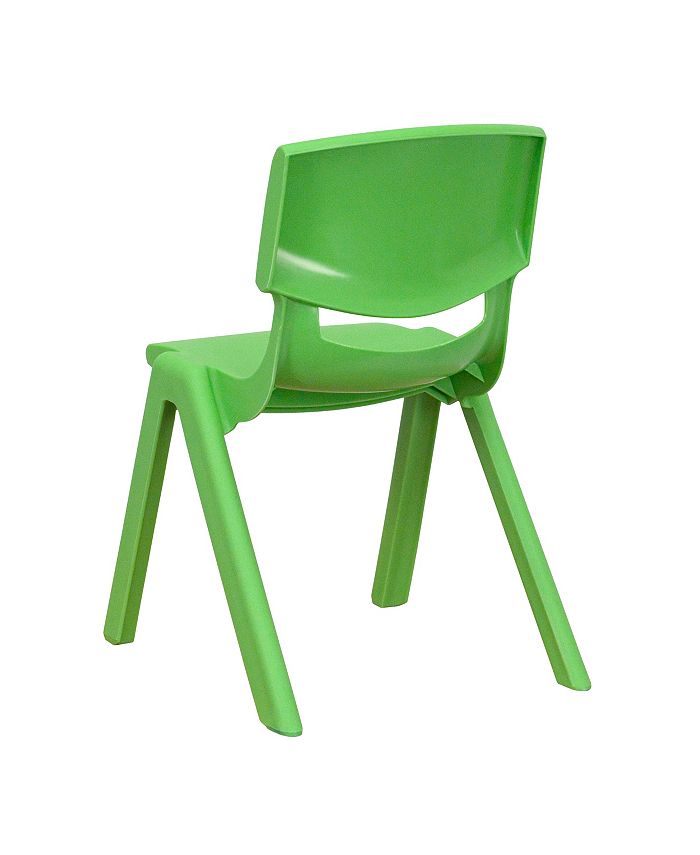 Flash Furniture Green Plastic Stackable School Chair With 12'' Seat ...