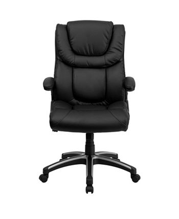 Flash Furniture High Back Black Leather Executive Swivel Chair With ...