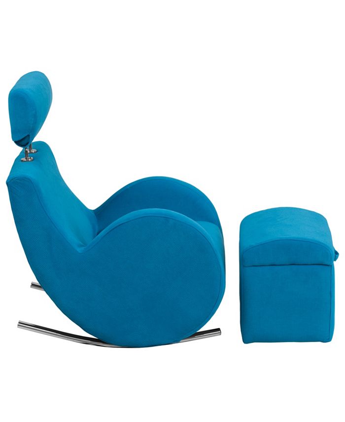 Flash Furniture Hercules Series Turquoise Blue Fabric Rocking Chair ...