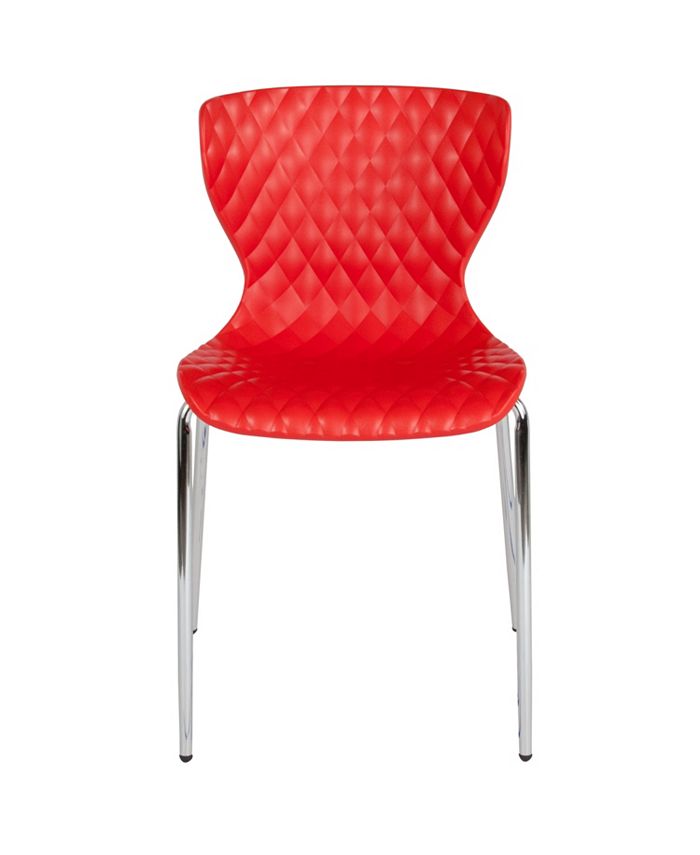 Flash Furniture Lowell Contemporary Design Red Plastic Stack Chair - Macy's