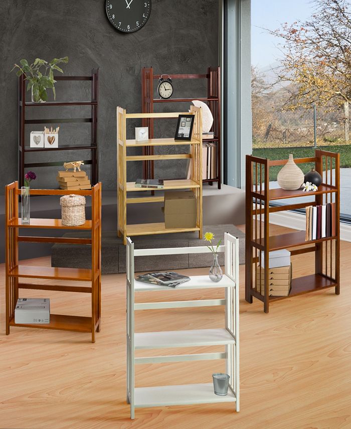 Yu Shan 3 - Shelf Folding Stackable Bookcase 27.5" Wide - Macy's