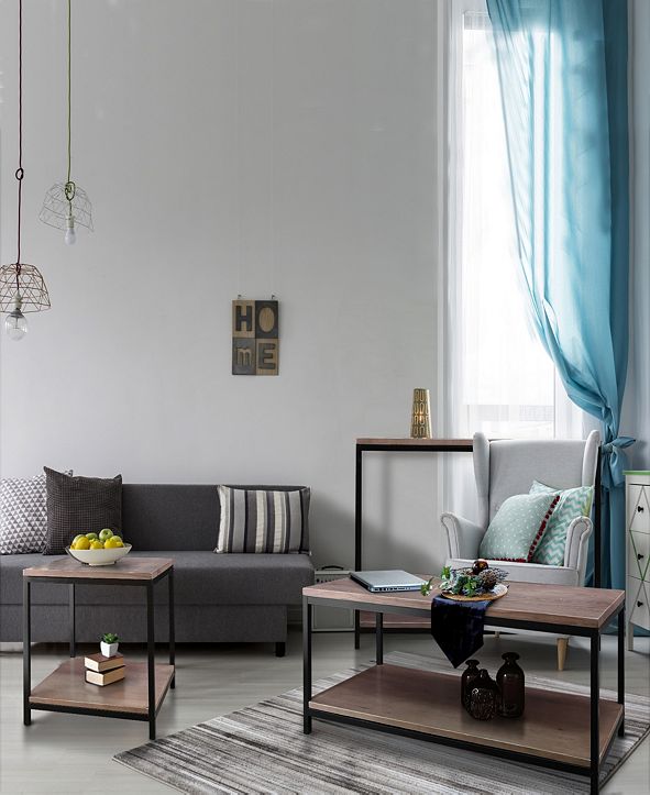 Yu Shan Studio Coffee Table with Solid Red Oak Top and Shelf & Reviews ...