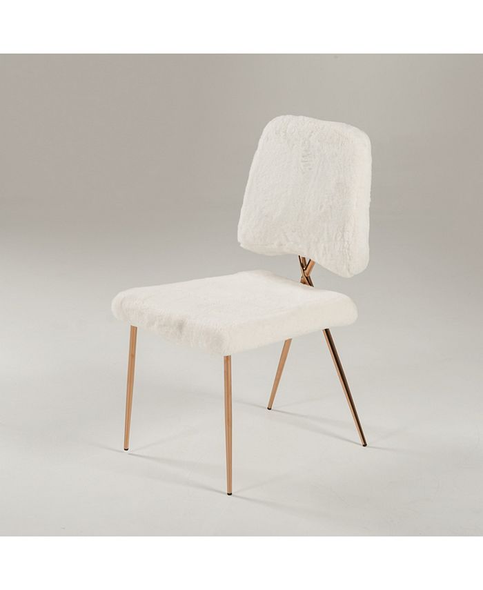 VIG Furniture Candace - Modern Faux Fur Dining Chair Set of 2 - Macy's