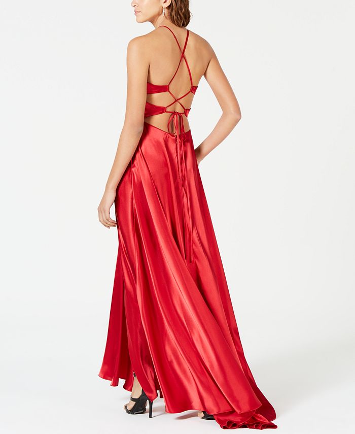 Blondie Nites Juniors' Tie-Back Evening Gown - Macy's