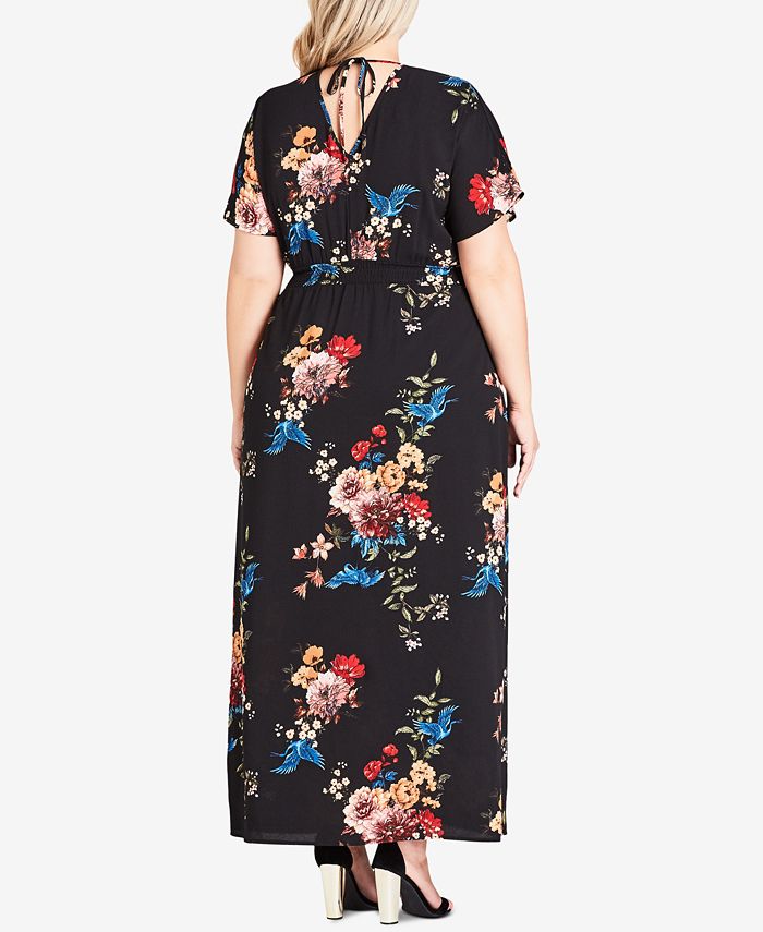 City Chic Trendy Plus Size Floral Print Maxi Dress Macys