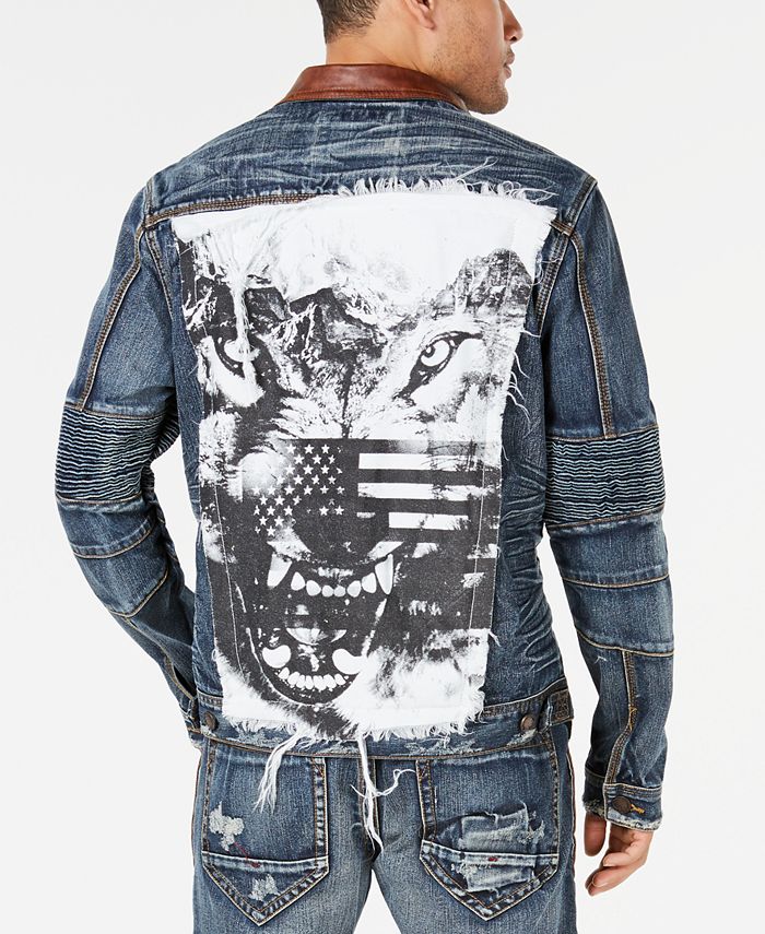 Heritage America Men's Wolf Denim Jacket - Macy's