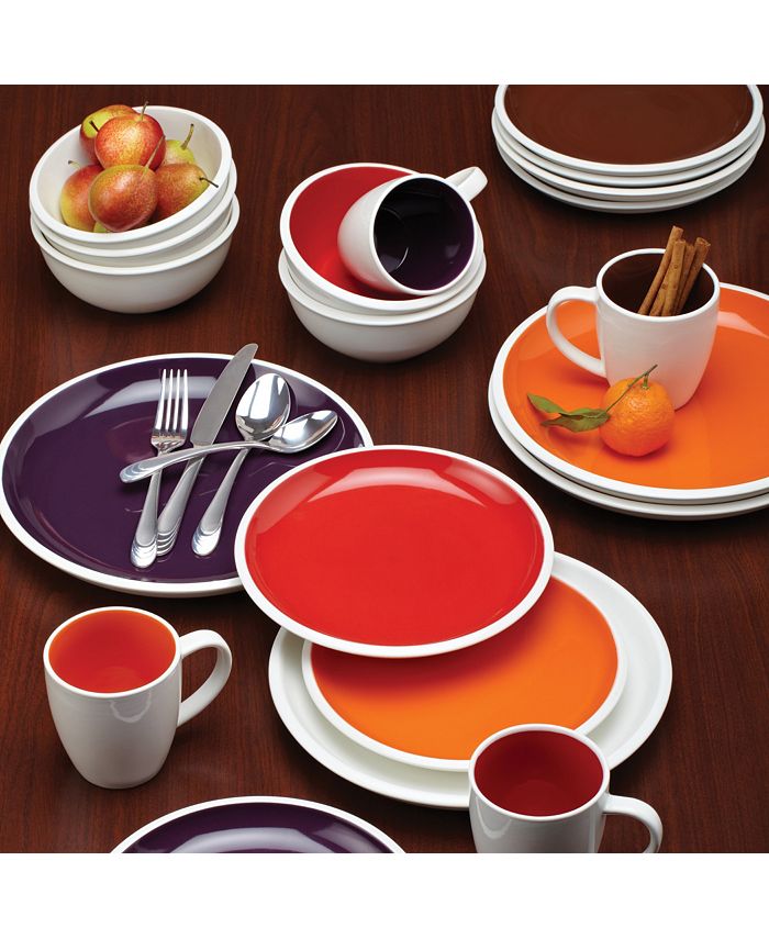 Rachael Ray Dinnerware Rise 4-Piece Red Stoneware Salad Plate Set - Macy's