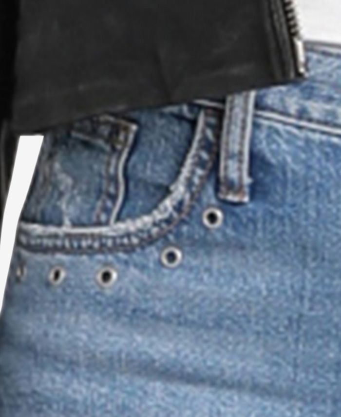 Silver Jeans Co. Frisco Ripped Straight-Leg Jeans - Macy's