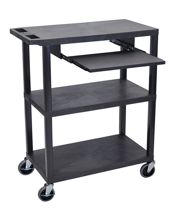 Clickhere2shop Offex 42"H 3 Flat Shelves Presentation Station with ...
