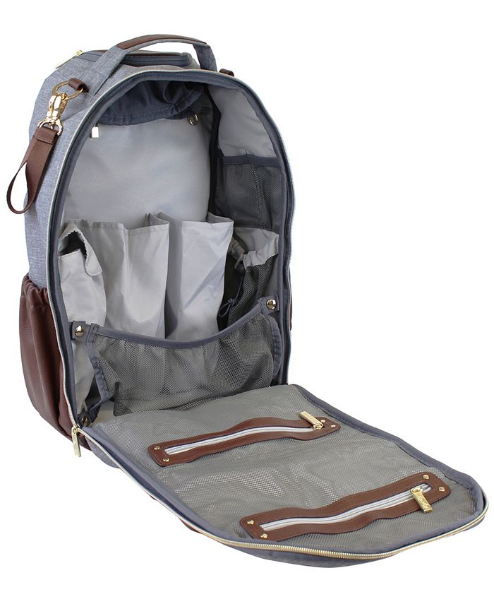 Itzy Ritzy Boss Backpack Diaperbag- Handsome Heather Gray - Macy's