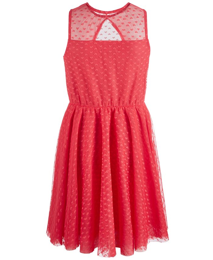 Epic Threads Big Girls Heart-Mesh Dress, Created for Macy's - Macy's