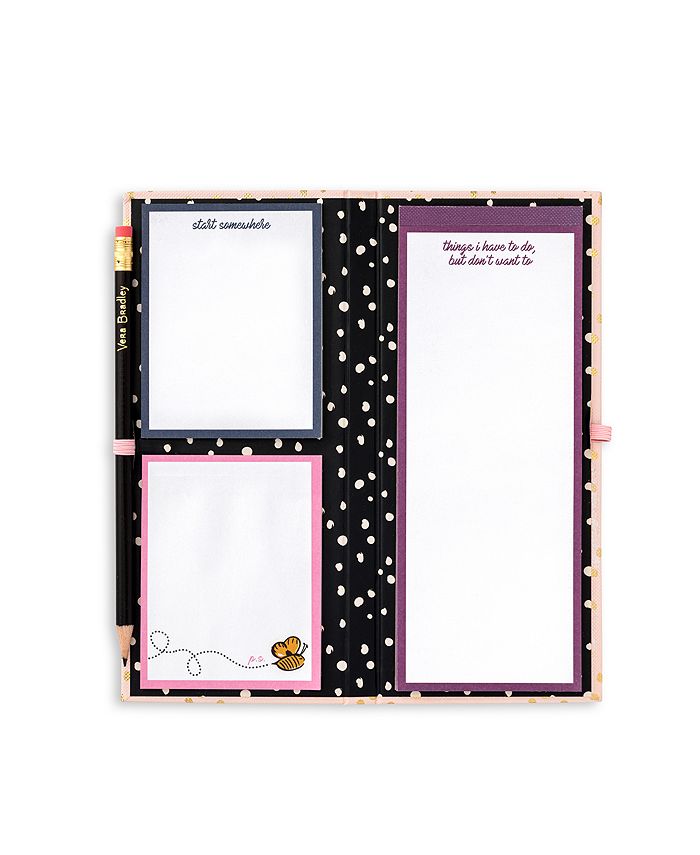 Vera Bradley Blush Gold Dots Sticky Notepad Slim Book - Macy's