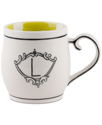 CLOSEOUT! Home Essentials Molly Hatch Monogram Mug, Letter L - Macy's