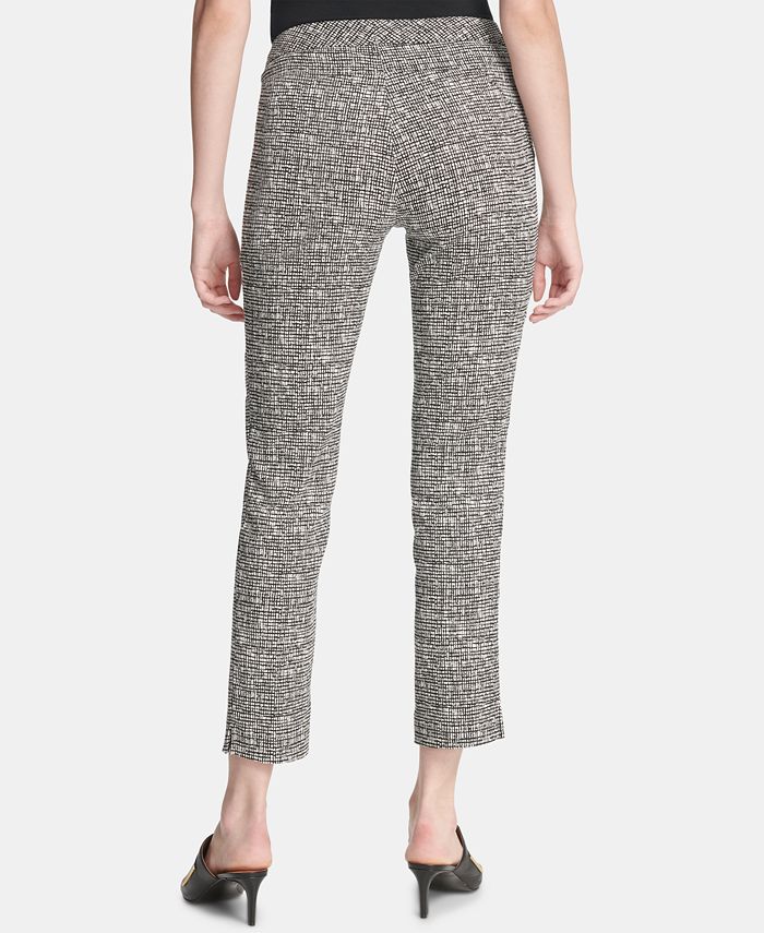 Calvin Klein Grid-Print Cropped Pants - Macy's