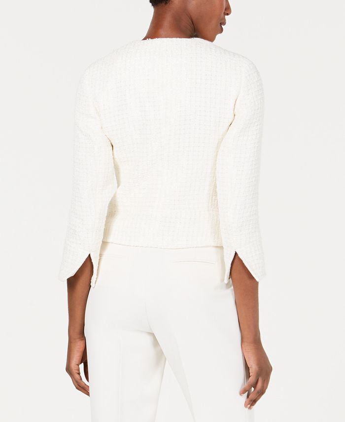 Anne Klein Tweed Zip-Front Jacket - Macy's
