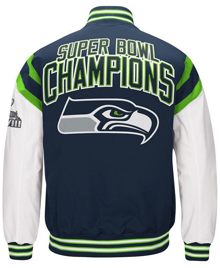 Authentic NFL Apparel Men's Seattle Seahawks Home Team Varsity Jacket ...