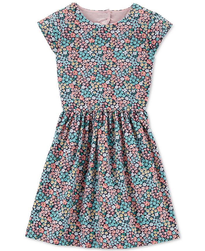 Carter's Little Girls Floral-Print Open Heart Dress - Macy's