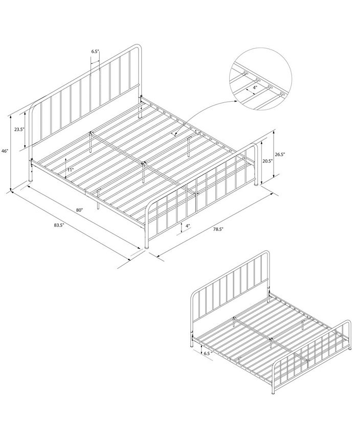 Novogratz Collection Novogratz Bellamy King Metal Bed - Macy's