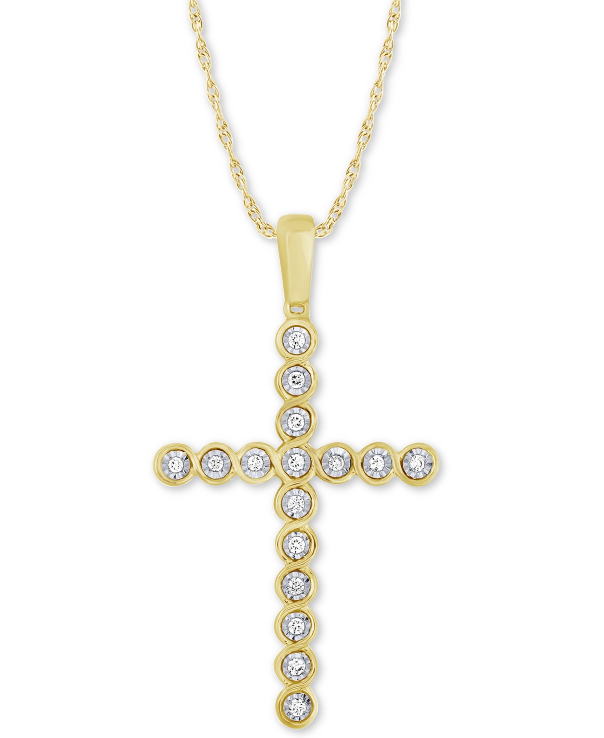 Click here for Diamond Cross 18 Pendant Necklace (1/8 ct. t.w.) i... prices