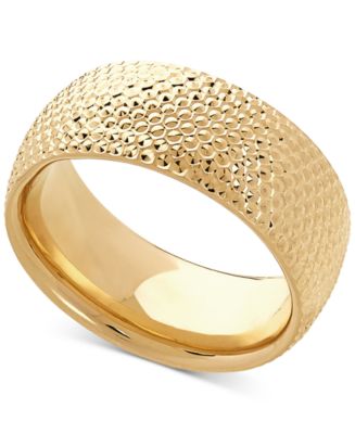 Textured Band in 10k Gold - Macy's