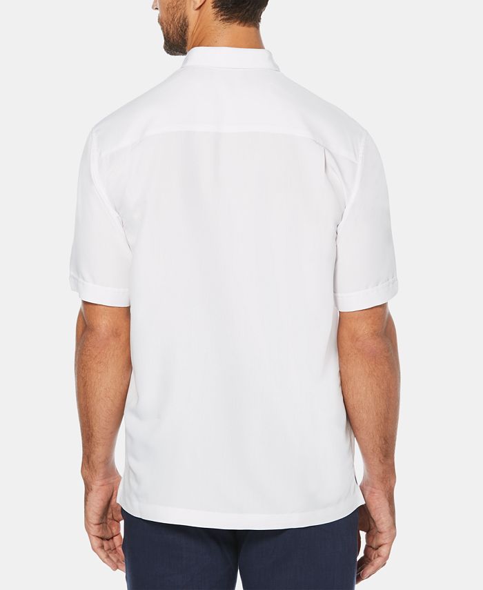 Cubavera Men's Embroidered Leaf Panel Short-Sleeve Shirt - Macy's