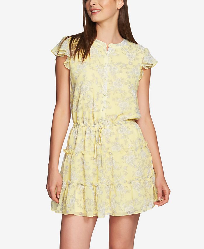 1.STATE Short-Sleeve Tiered-Ruffle Dress - Macy's