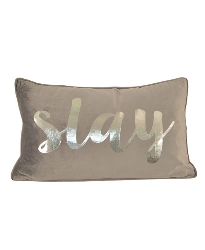 THRO Feather Fill Suzy Slay Printed Velvet Pillow, 12" x 20" - Macy's