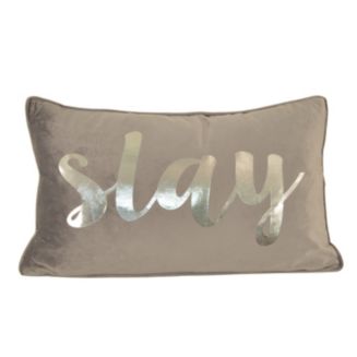Feather Fill Suzy Slay Printed Velvet Pillow, 12" x 20" - Macy's